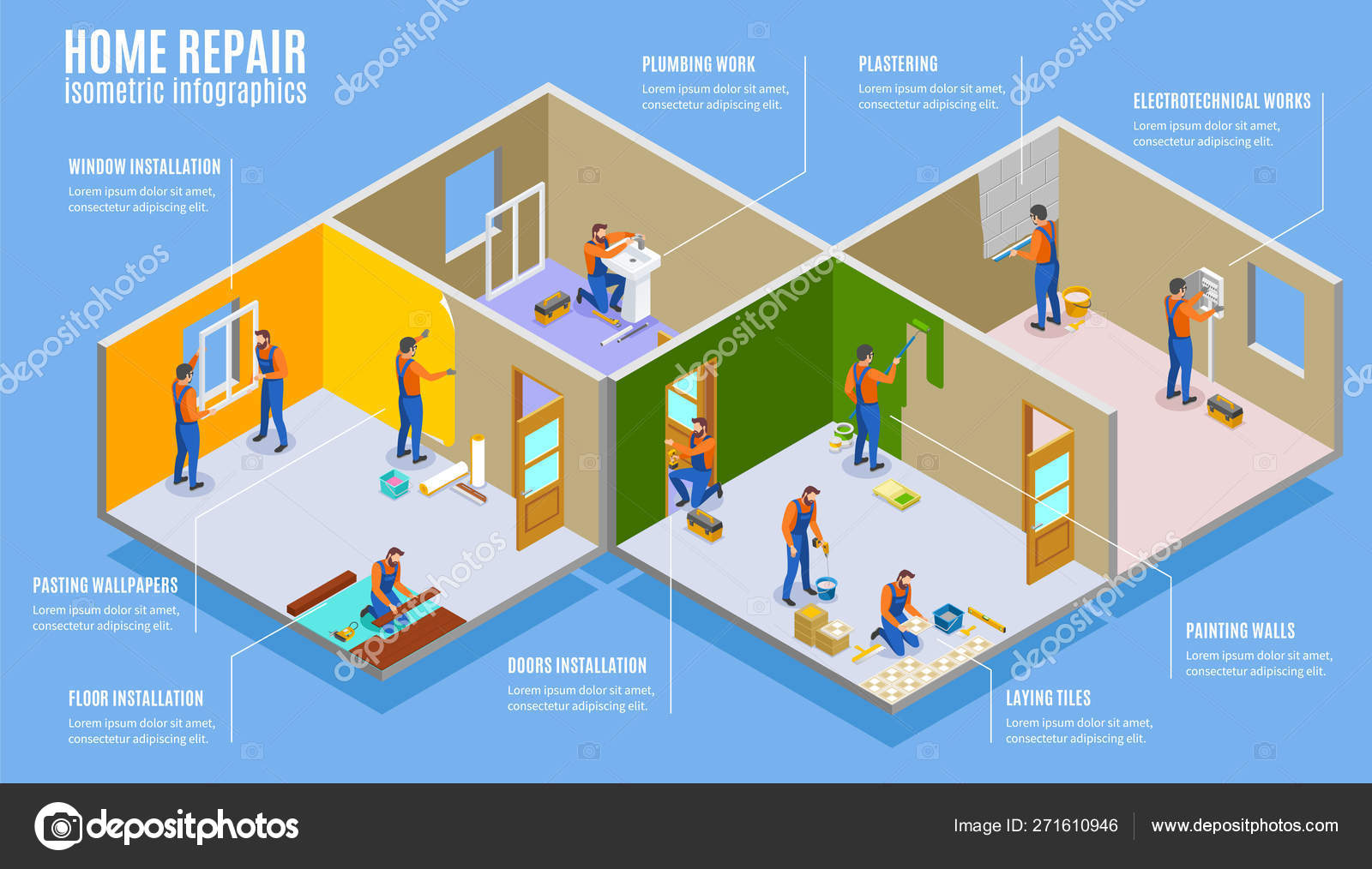Home Repair Isometric Infographics Stock Vector Image by ©macrovector ...