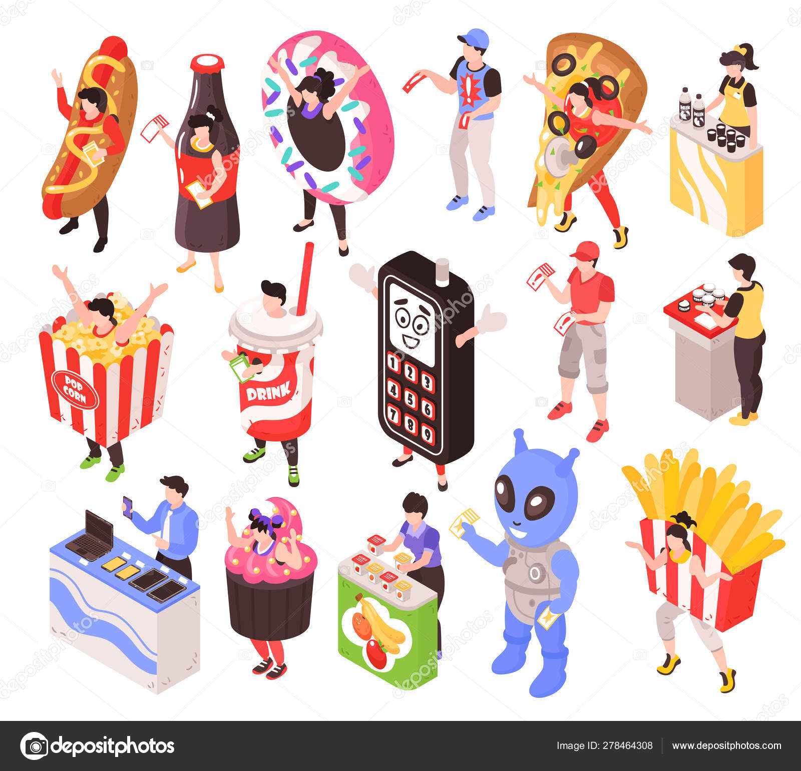 Sales Promoters Isometric Set Stock Vector by ©macrovector #278464308