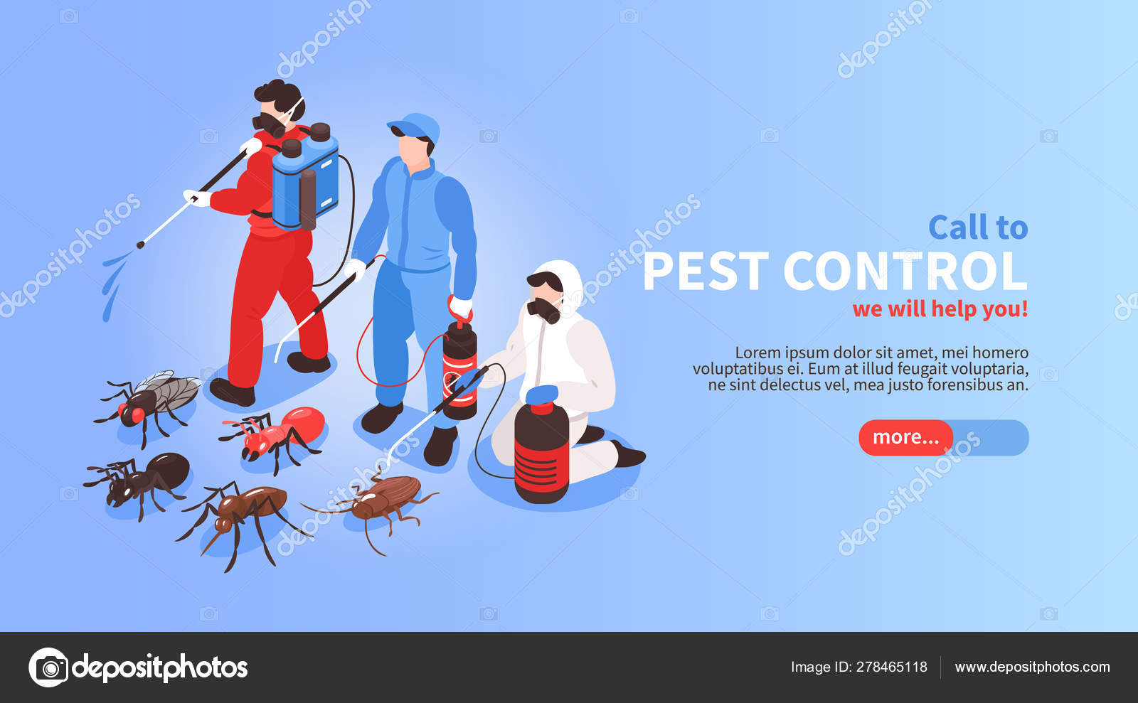 Pest Control Web Banner Stock Vector by ©macrovector 278465118