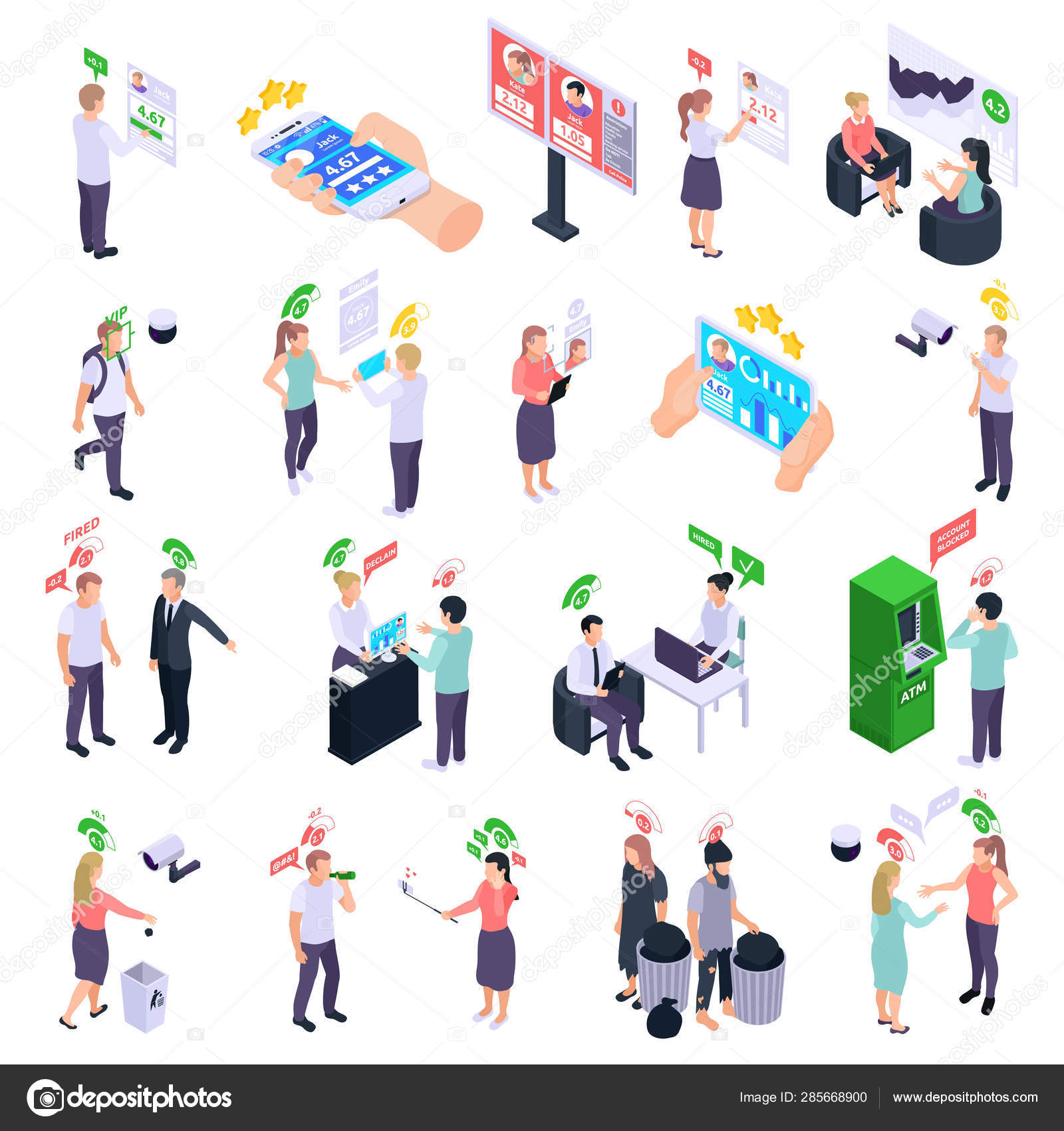 Social Rating Icons Collection Stock Vector Image by ©macrovector ...