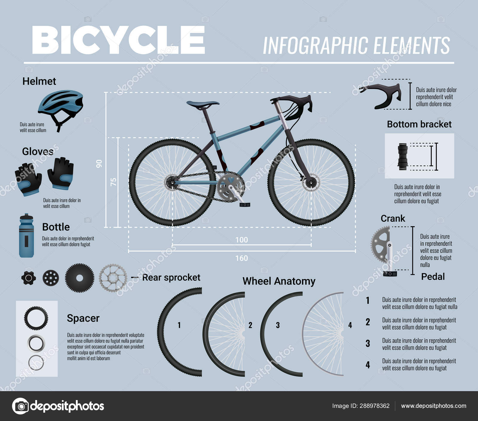 Bicycle Infographic Elements Composition Stock Vector by ©macrovector ...