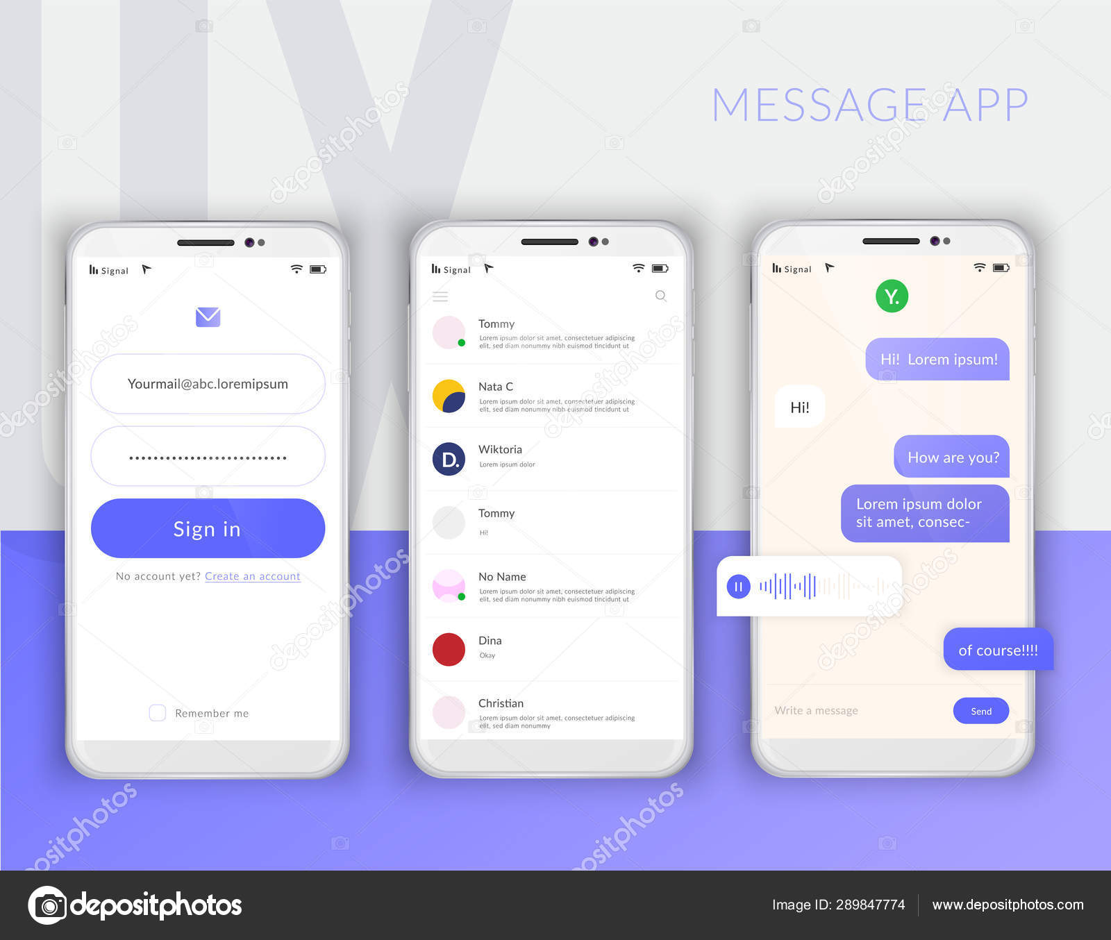 Mobile UI Template Set Stock Vector Image by ©macrovector #289847774