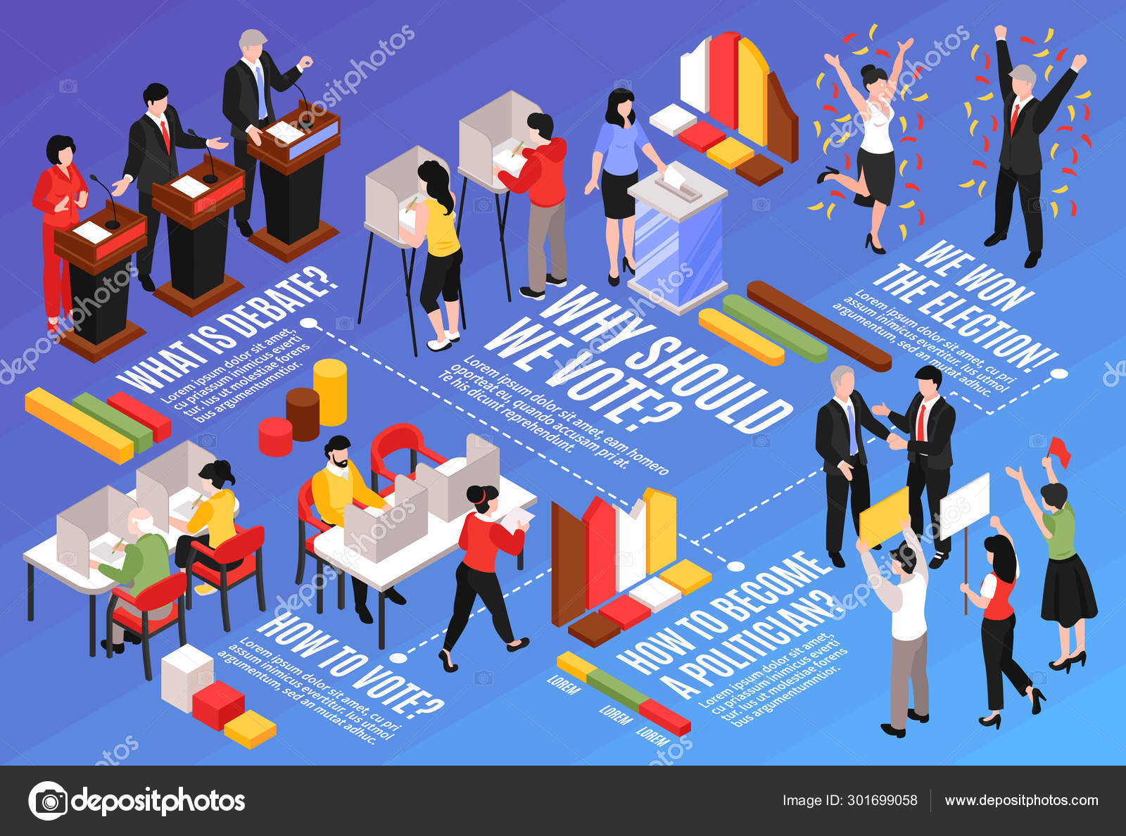Isometric Voting Infographic Flowchart Stock Vector Image by ...