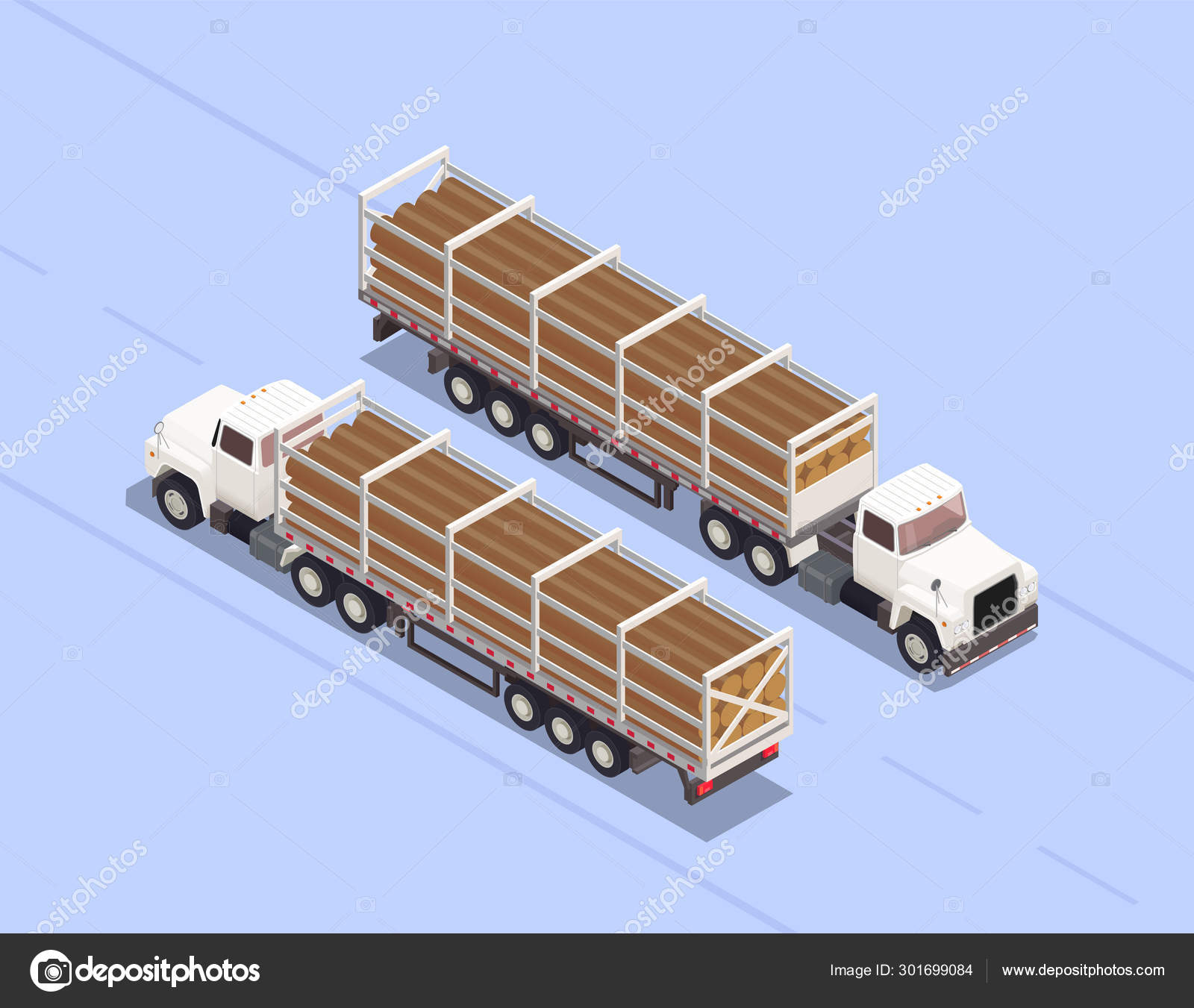 Trailers Isometric Illustration Stock Vector Image by ©macrovector ...