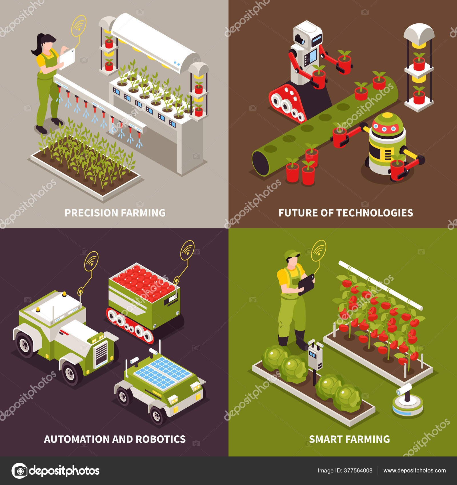 Smart Farm Design Concept Stock Vector by ©macrovector 377564008