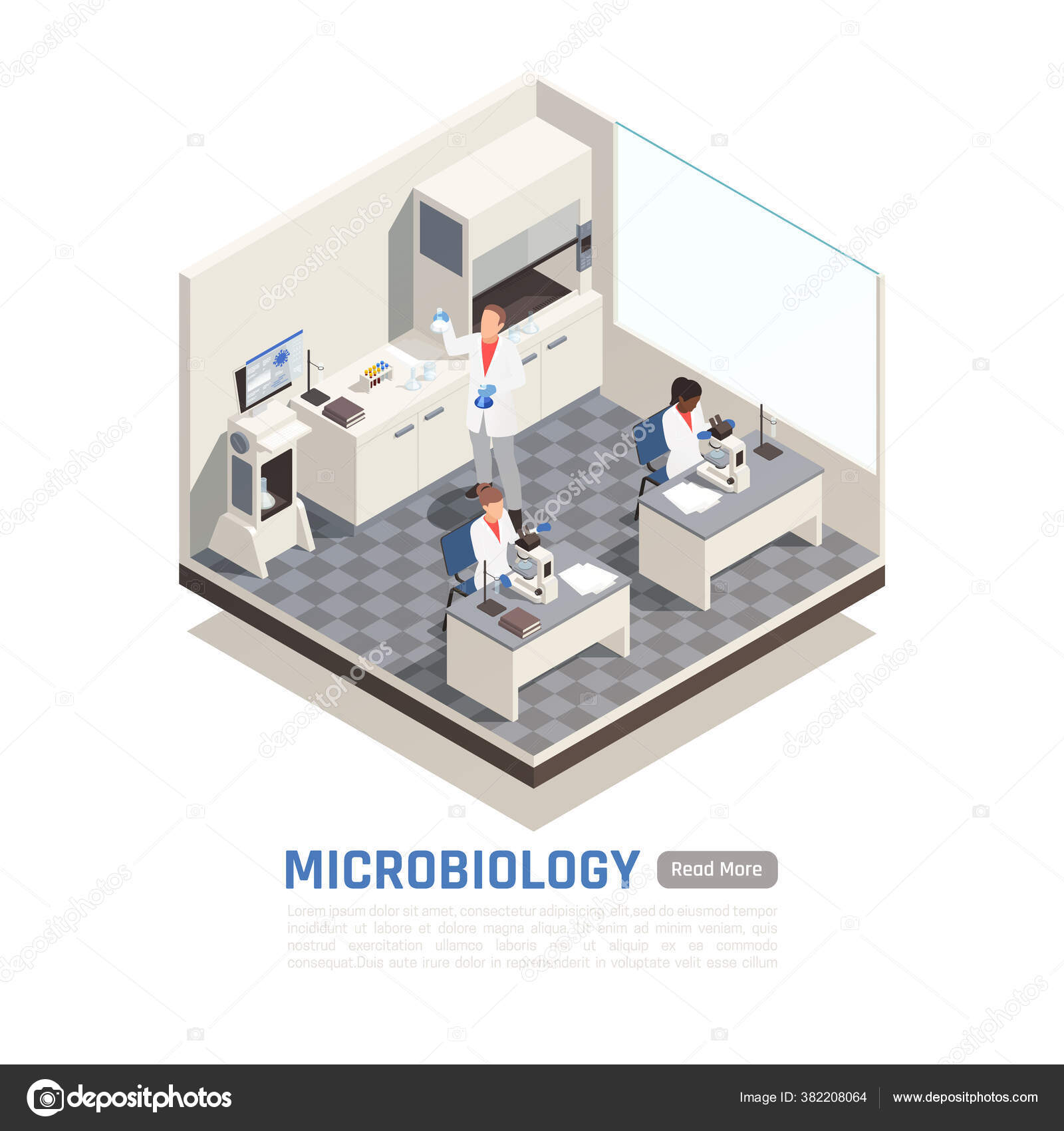 Microbiology Isometric Composition Stock Vector Image by ©macrovector ...