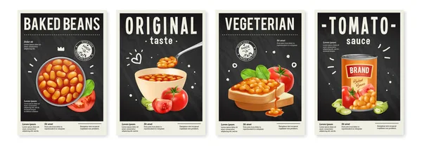 Realistic Snacks Poster Set Stock Vector Image by ©macrovector #359003402