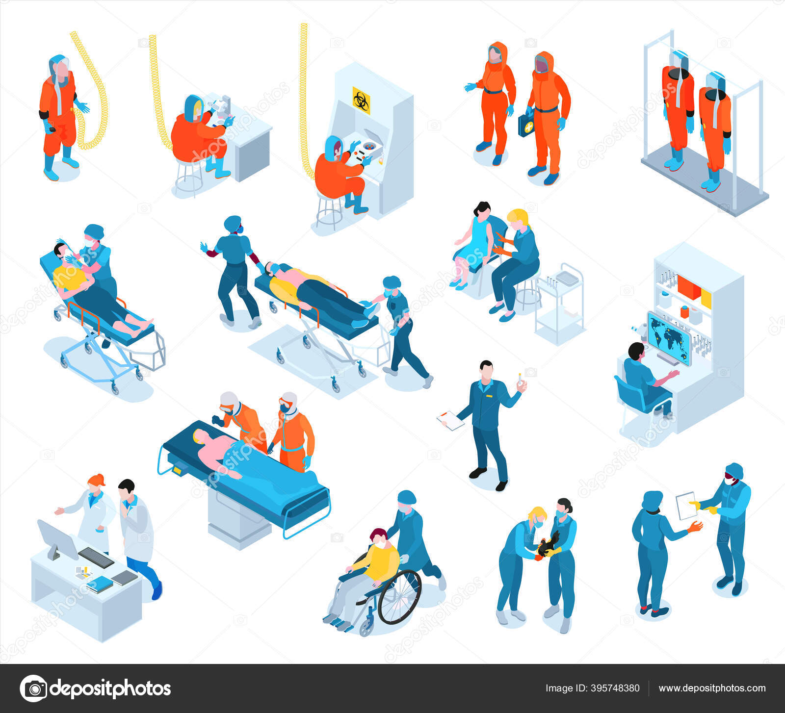 Infectious Disease Isometric Set Stock Vector Image by ©macrovector ...