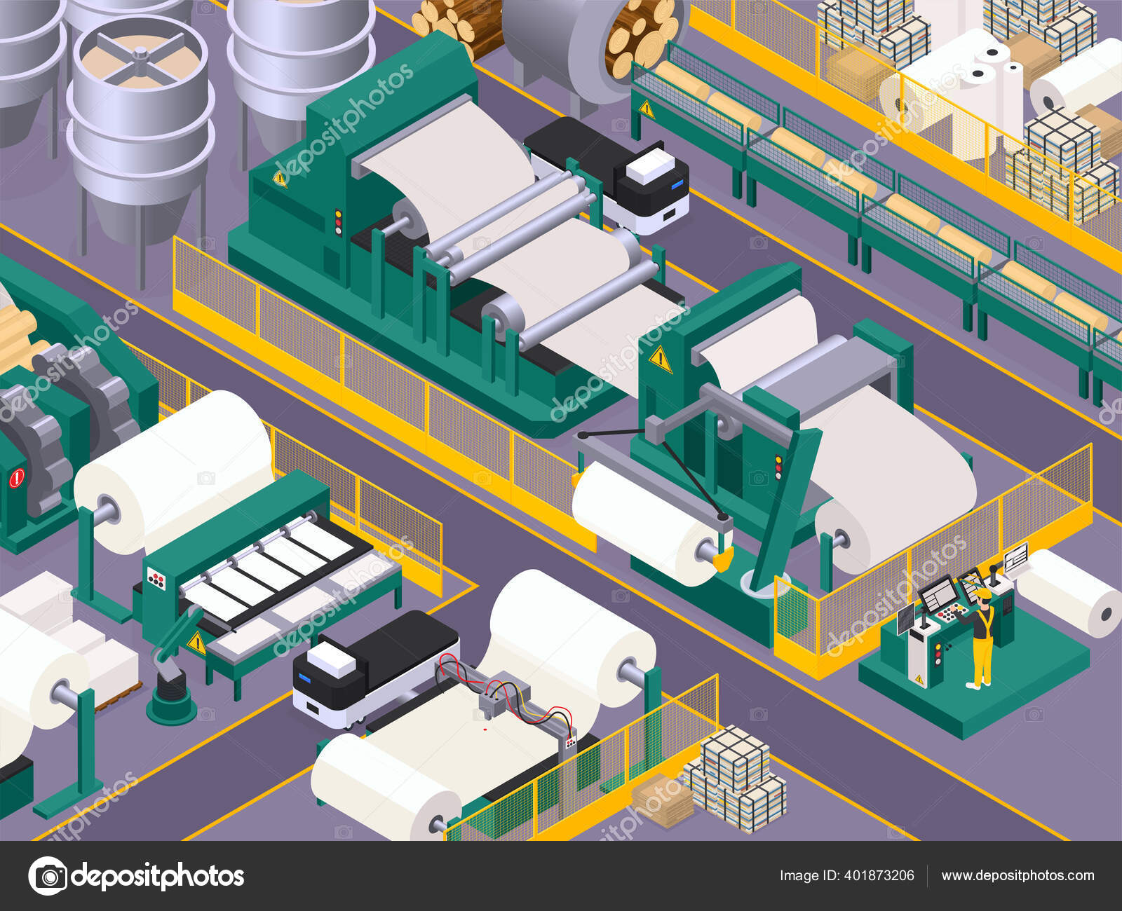 Paper Production Background Stock Vector by ©macrovector 401873206