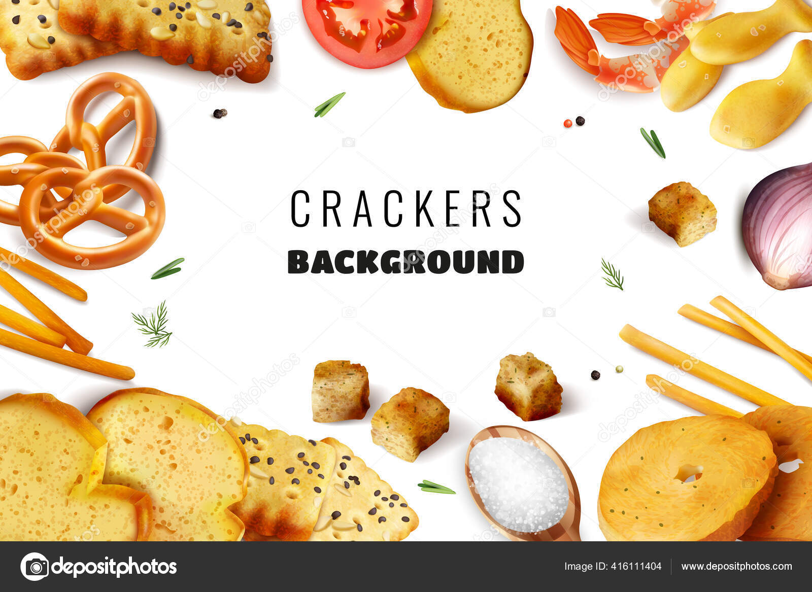 Crackers Realistic Frame Stock Vector by ©macrovector 416111404