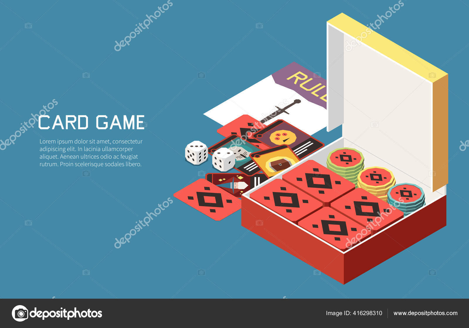 Card Game Isometric Background Stock Vector Image by ©macrovector ...