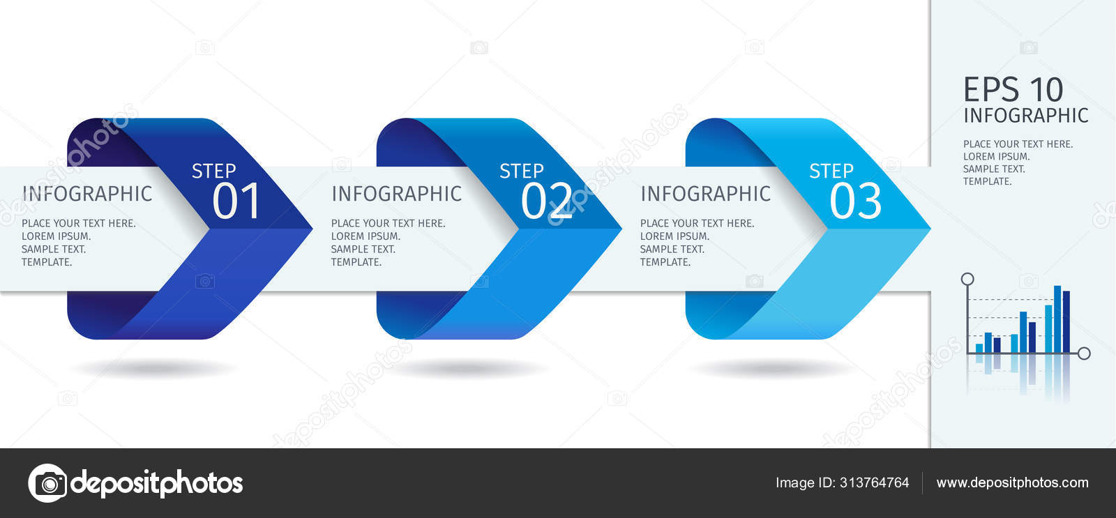 Infographic arrows with step up options. Vector template in flat design ...