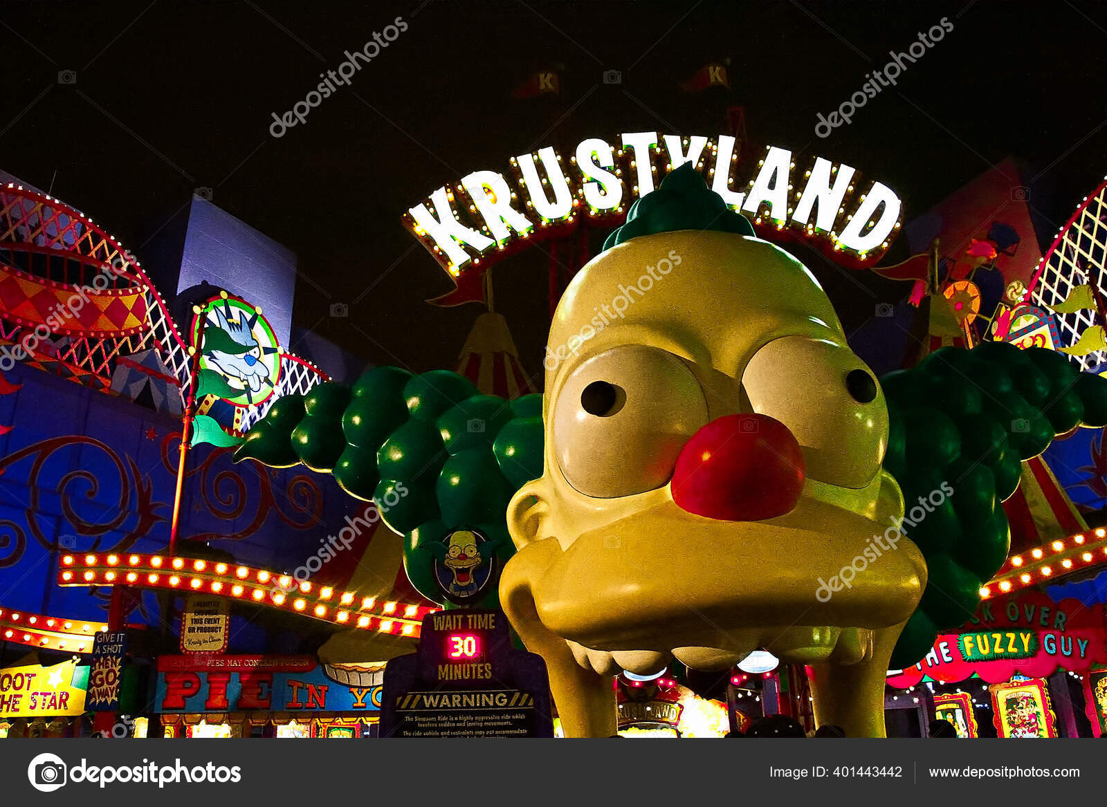 Los Angeles Usa Oct 2018 Krustyland Simpsons Ride Simpsons' Attraction ...