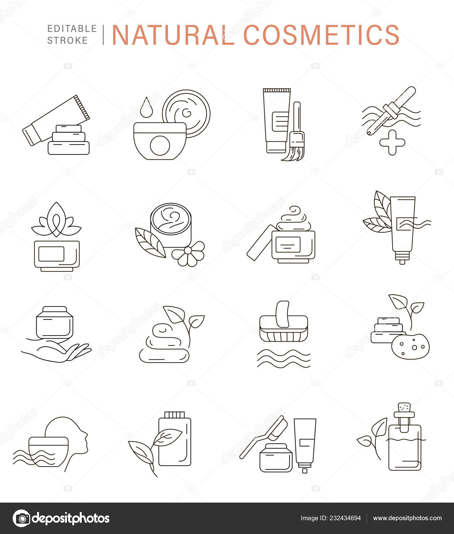 Vector icon and logo for natural cosmetics and care dry skin — Stock ...