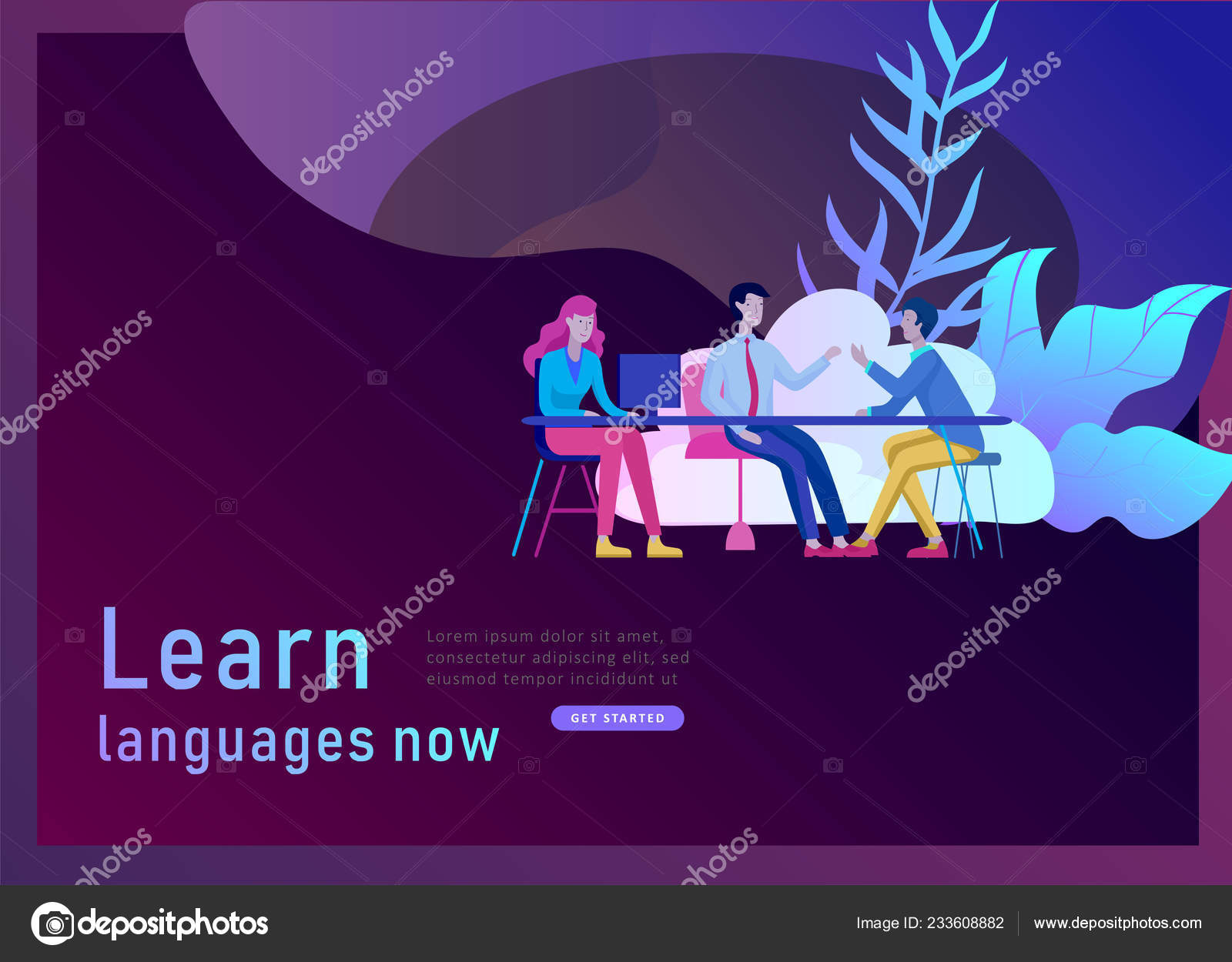 Landing page templates for Online language courses, distance education ...