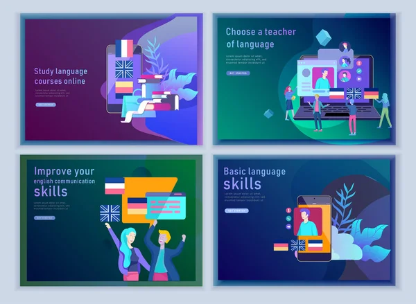 Landing page templates for Online language courses, distance education ...