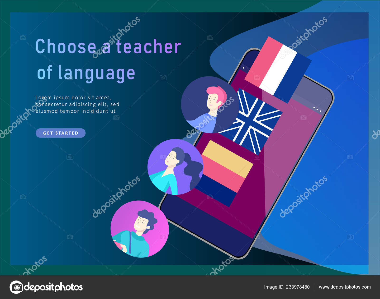 Landing page templates for Online language courses, distance education ...