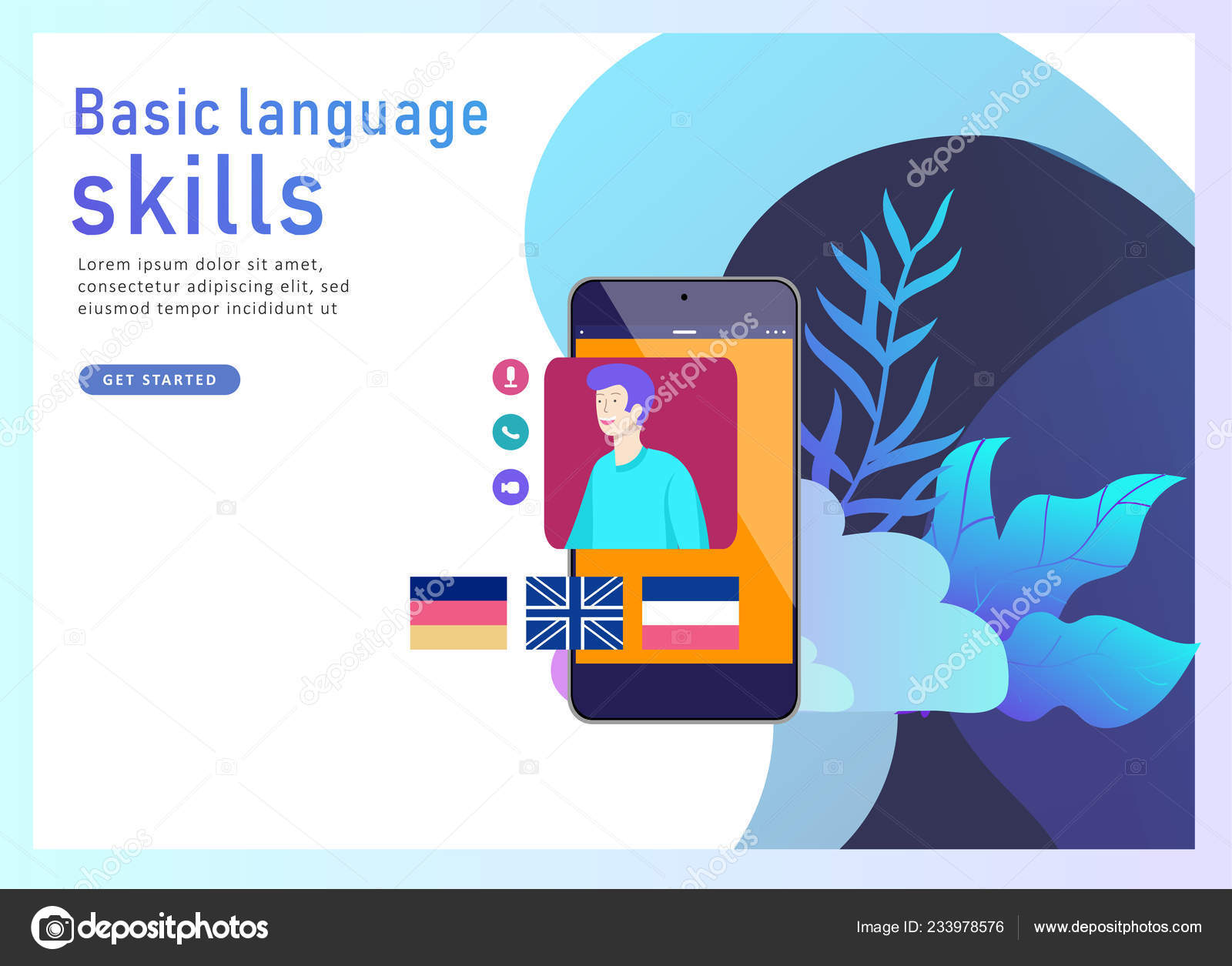 Landing page templates for Online language courses, distance education ...
