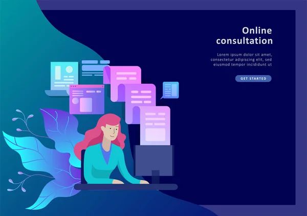 Concepto Plantilla de página de aterrizaje servicio al cliente ...