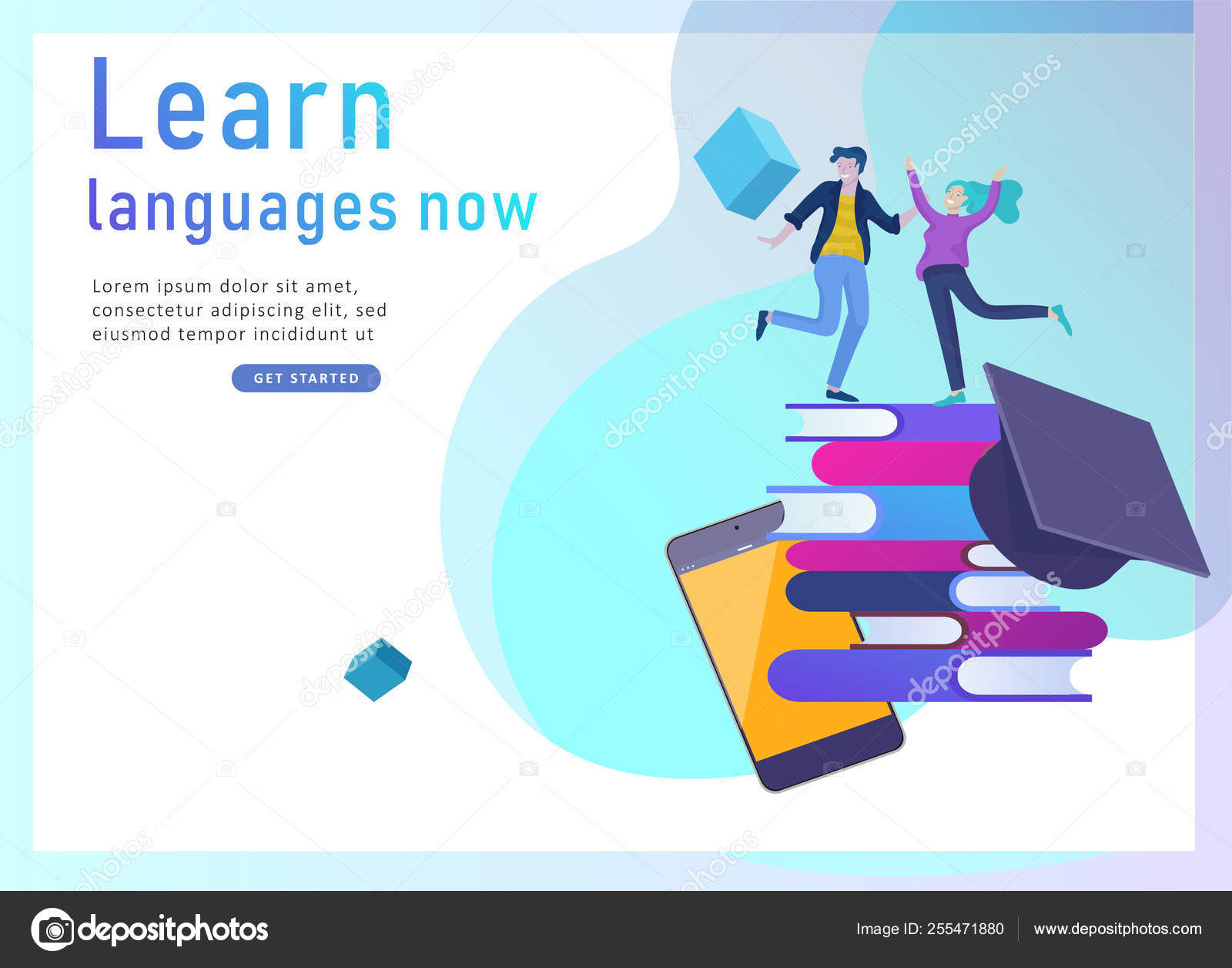Landing page templates for Online language courses, distance education ...