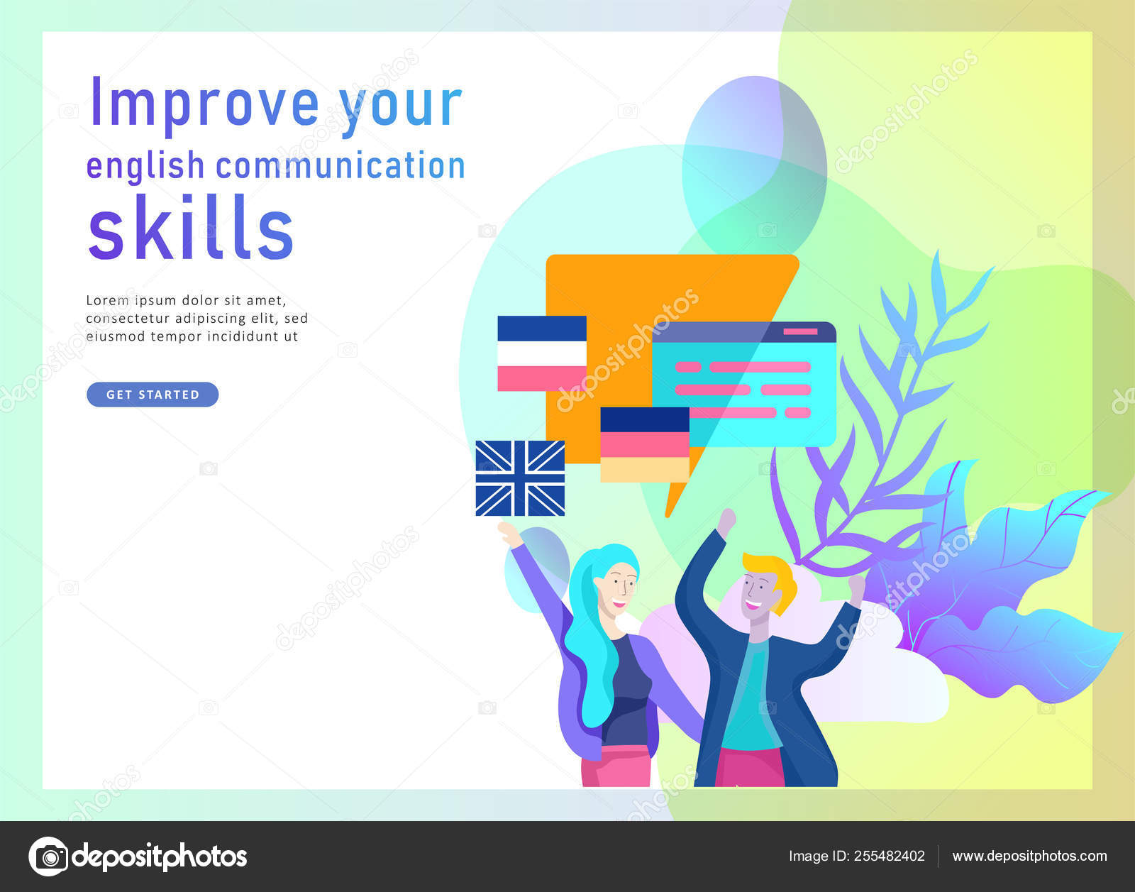 Landing page templates for Online language courses, distance education ...