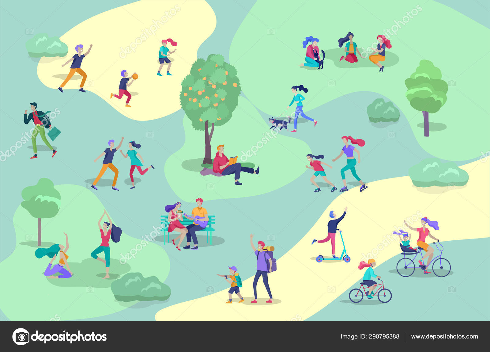 Outdoor Activities Cartoon