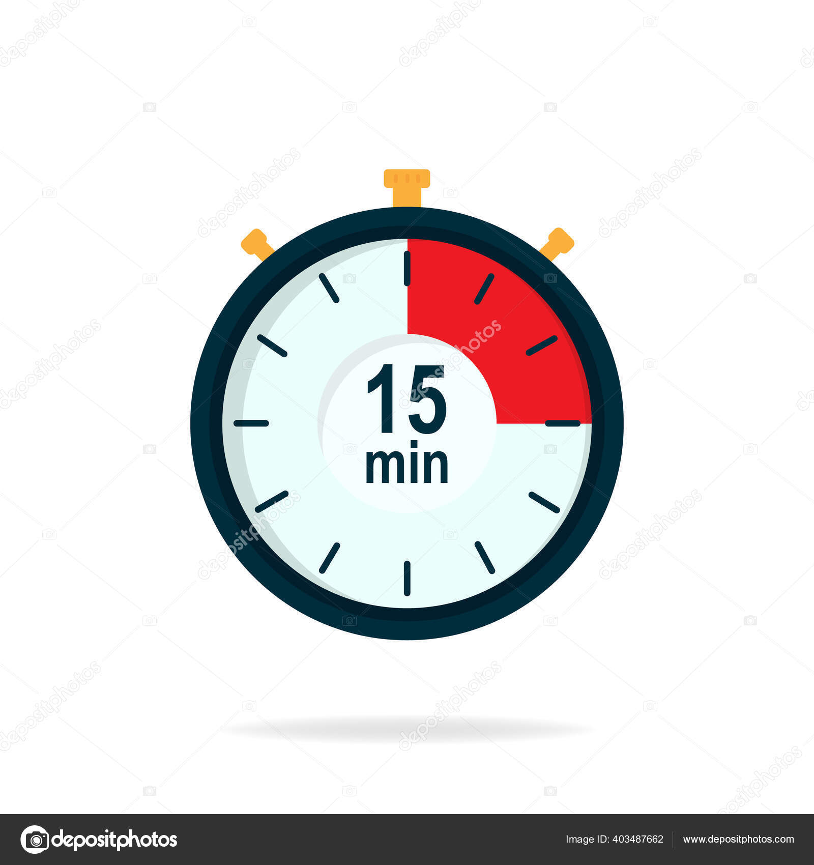 Minutes Timer Stopwatch Symbol Flat Style Isolated Vector Illustration ... Minutes Timer Stopwatch Symbol Flat Style Isolated Vector Illustration ...