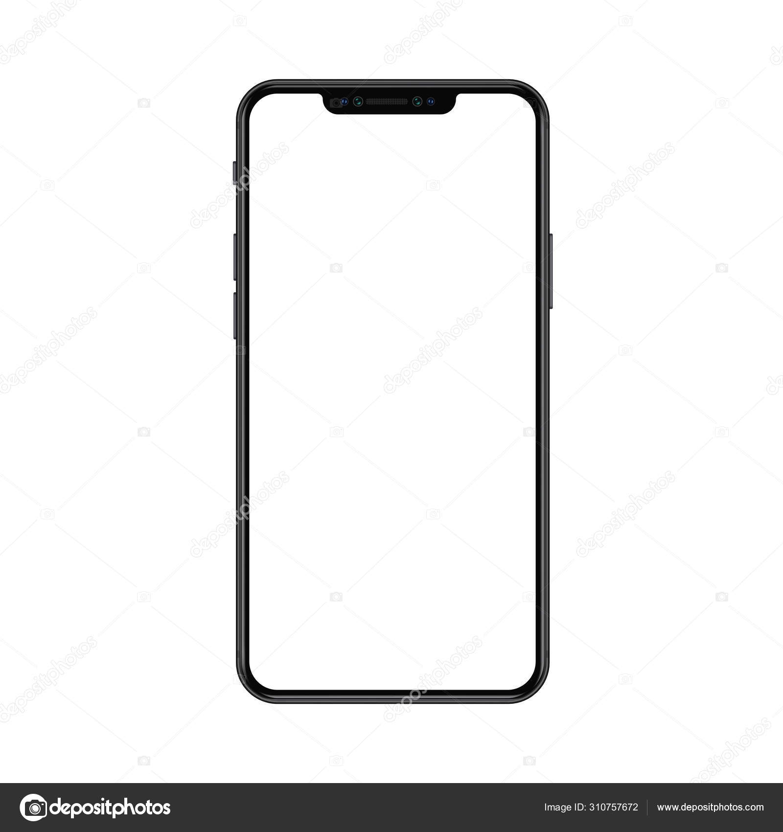 New trendy version of black thin frame notch display smartphone with ...