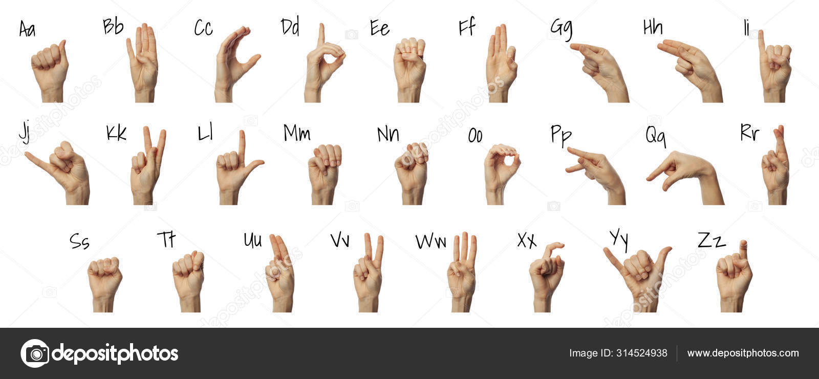 Woman Showing Asl Alphabet White Background Sign Language Concept Stock ...