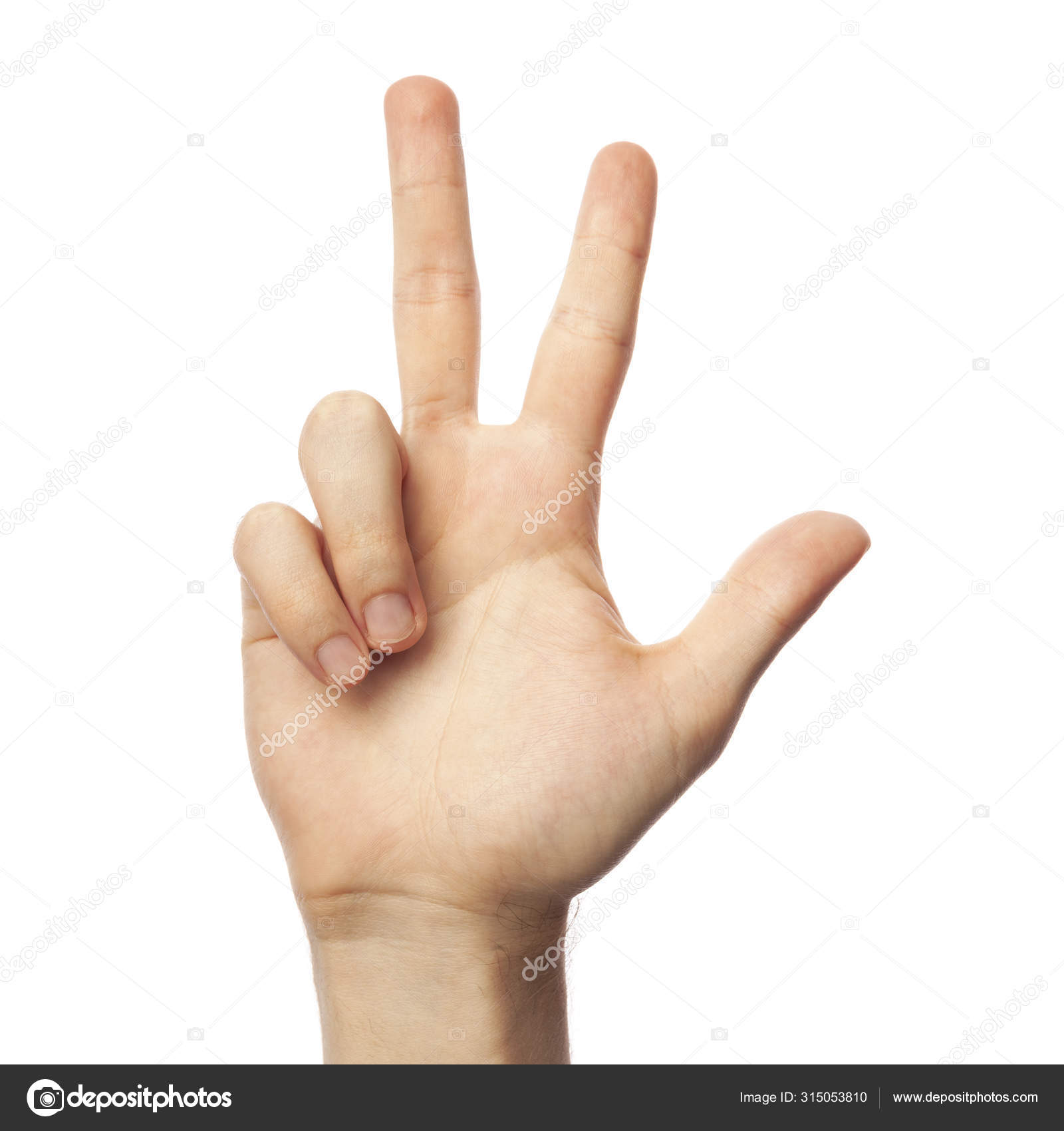 Finger Spelling Number Asl White Background American Sign Language ...