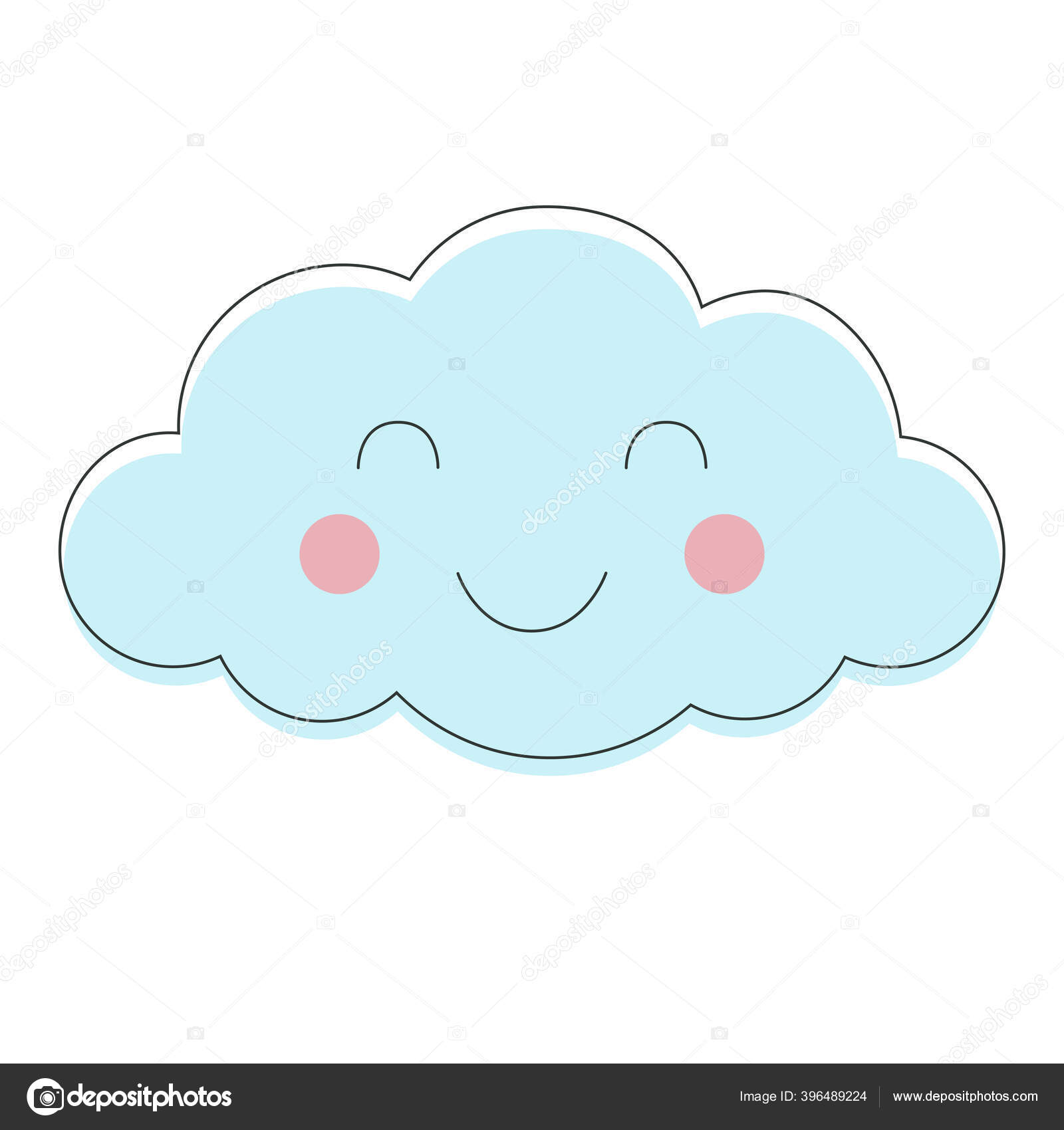 Senyum pola vektor awan. Langit yang lucu latar belakang mulus ...