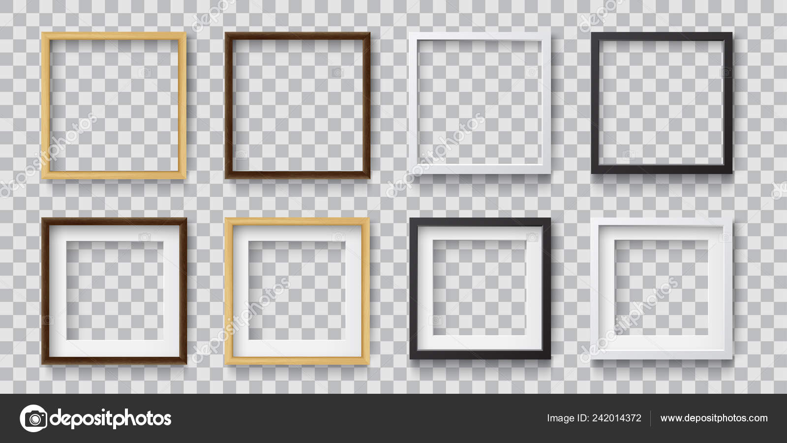 Set Realistic Photo Frames Vector Illustration Stock Vector by ...