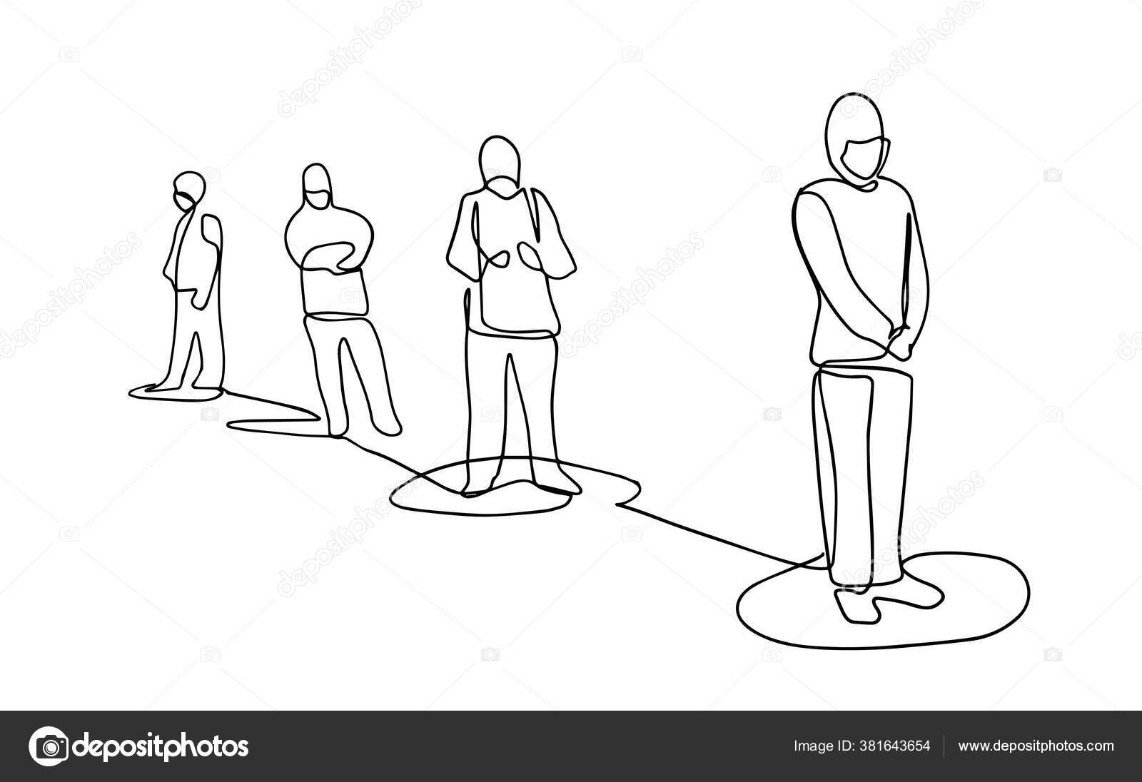 Social Distancing, People keeping distance for infection risk and ...