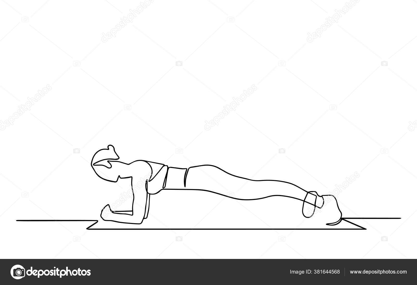 Woman Doing Yoga Pose Continuous Line Young Woman Yoga Pose Stock ...