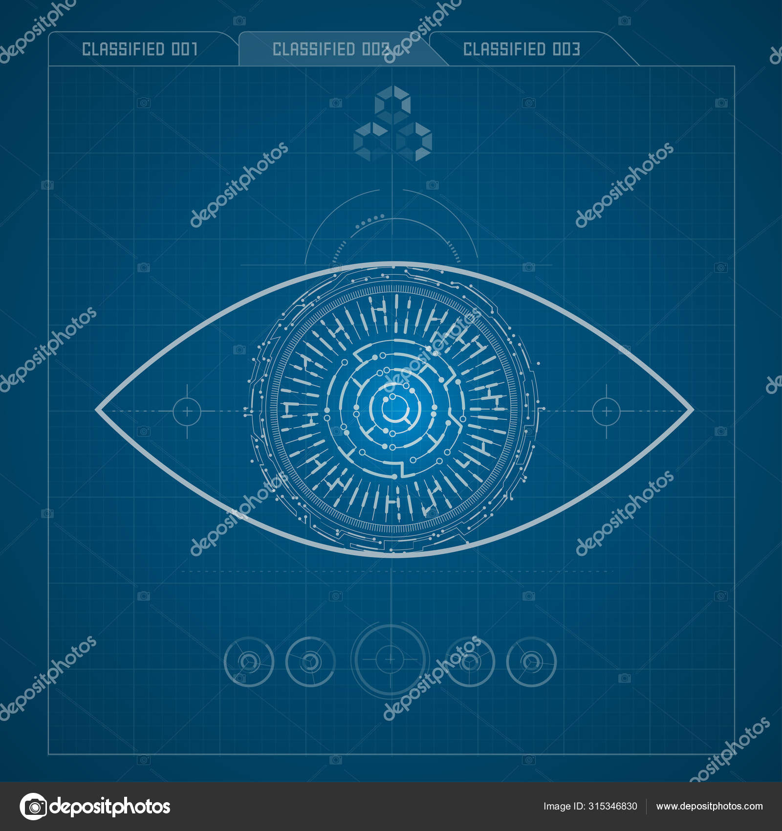 Blueprint Robotic Eye Futuristic Style Stock Vector by ©Jakarin2521 ...