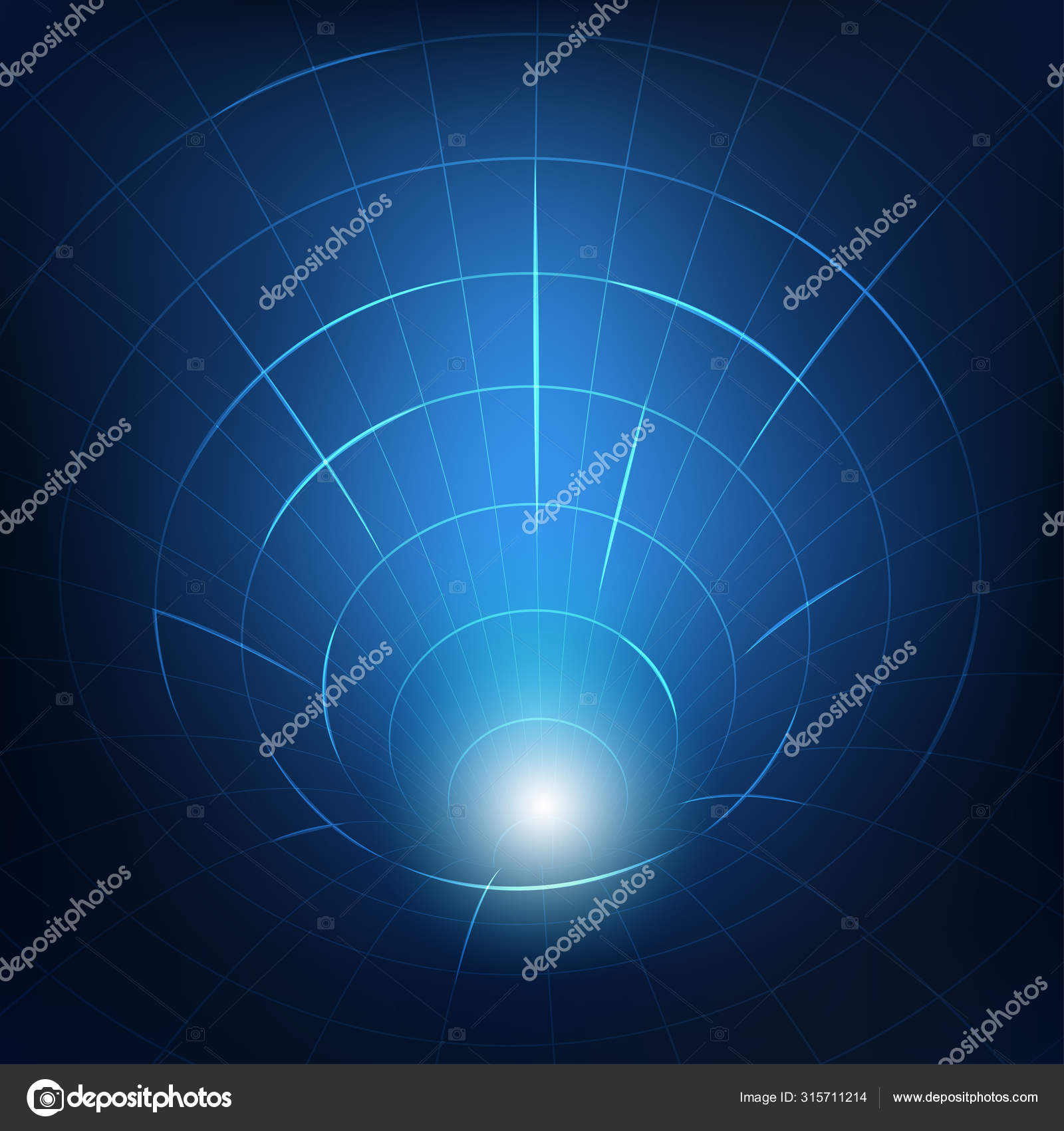 Circle Futuristic Tunnel Technological Theme Concept Digital Gateway ...