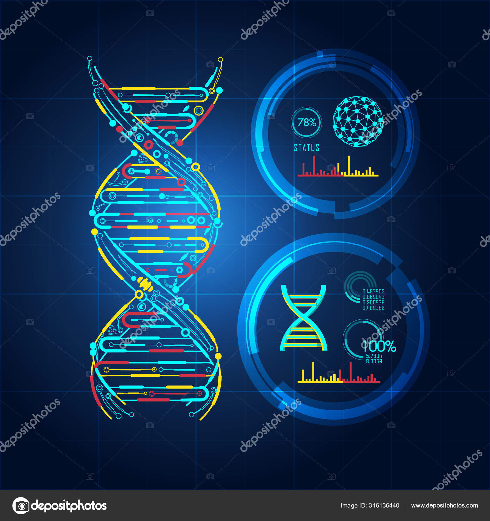 Blueprint Dna Dna Symbol Technology Looks Stock Vector by ©Jakarin2521 ...