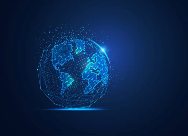 Concept Communication Technology Global Network Graphic Dotted World ...