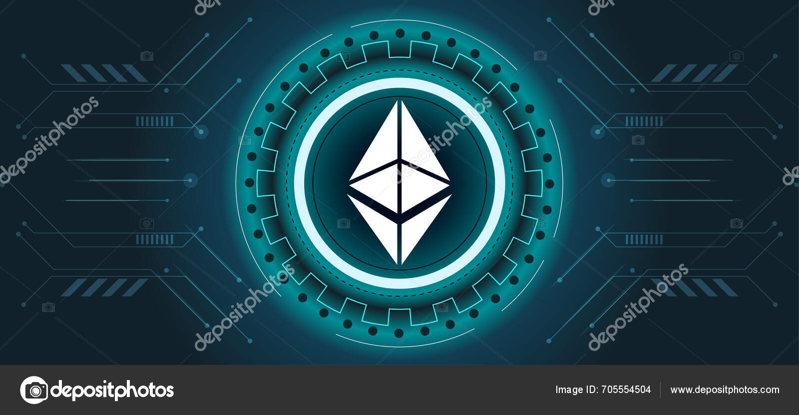 Ethereum Coin Symbol Crypto Currency Themed Background Design Modern ...