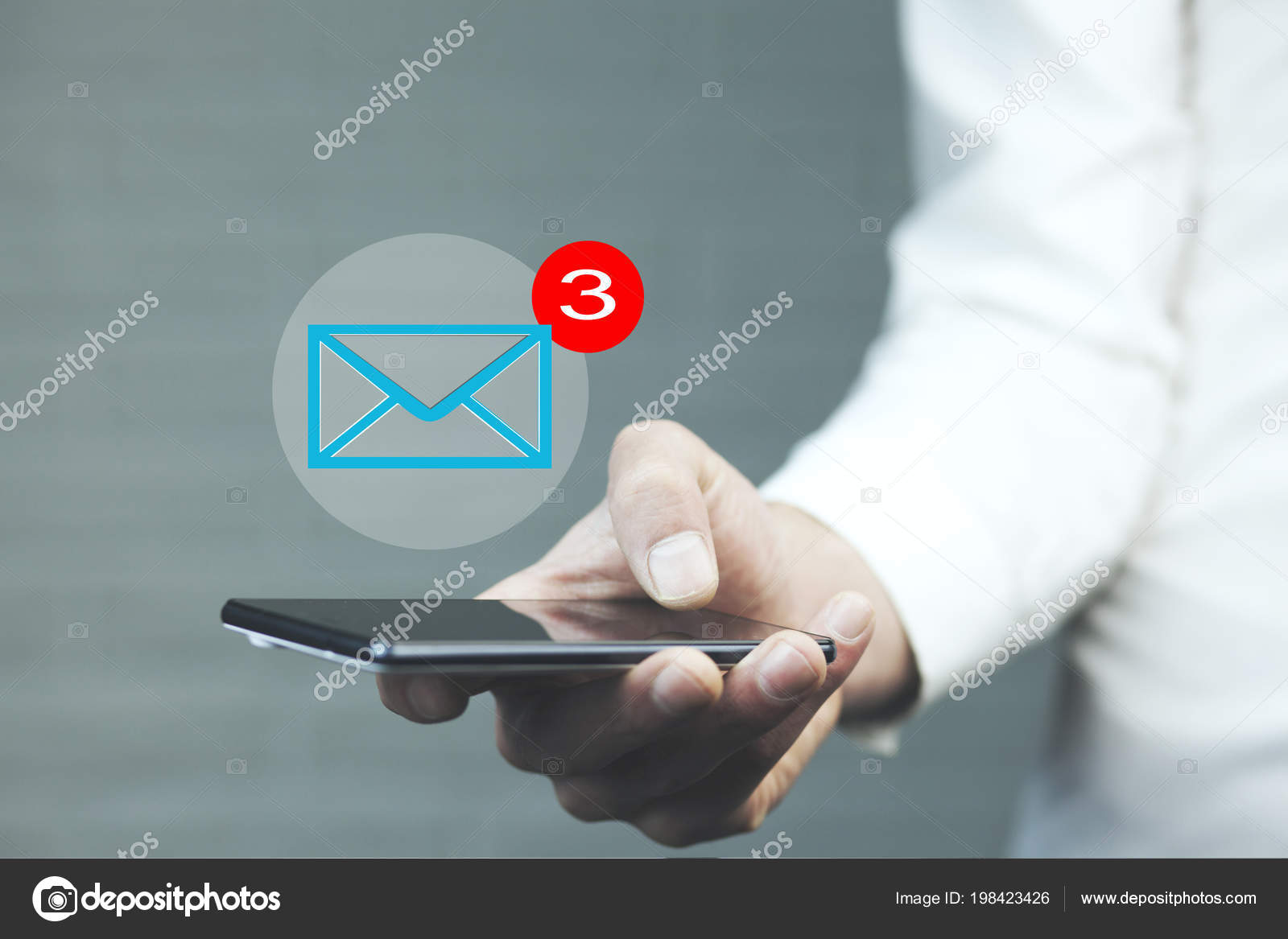 Man Holding Smartphone Massage Icon — Stock Photo © Tiko0305 #198423426