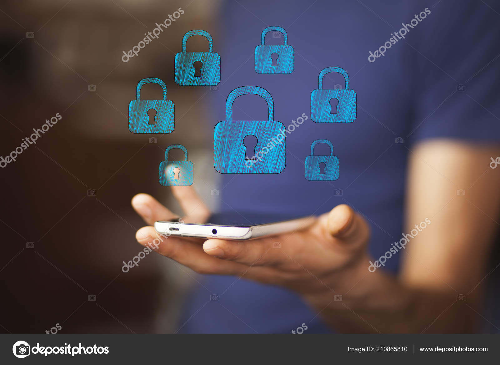 Businessman Phone Locks Screen — Stock Photo © Tiko0305 #210865810
