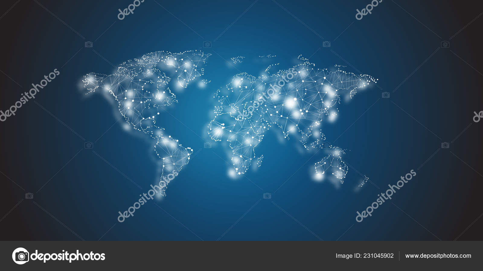 Global Network Map Design Illustration Dark Background Stock Photo by ...