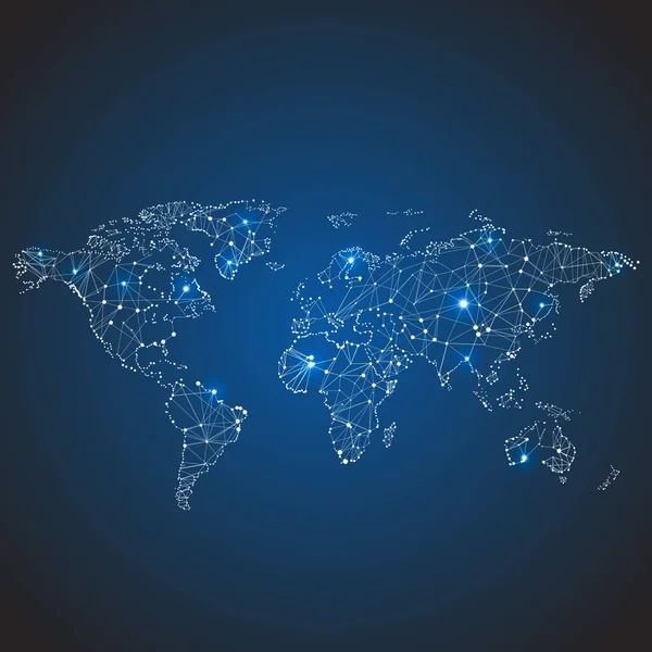 Global Network Map Design Illustration Dark Background Stock Photo by ...