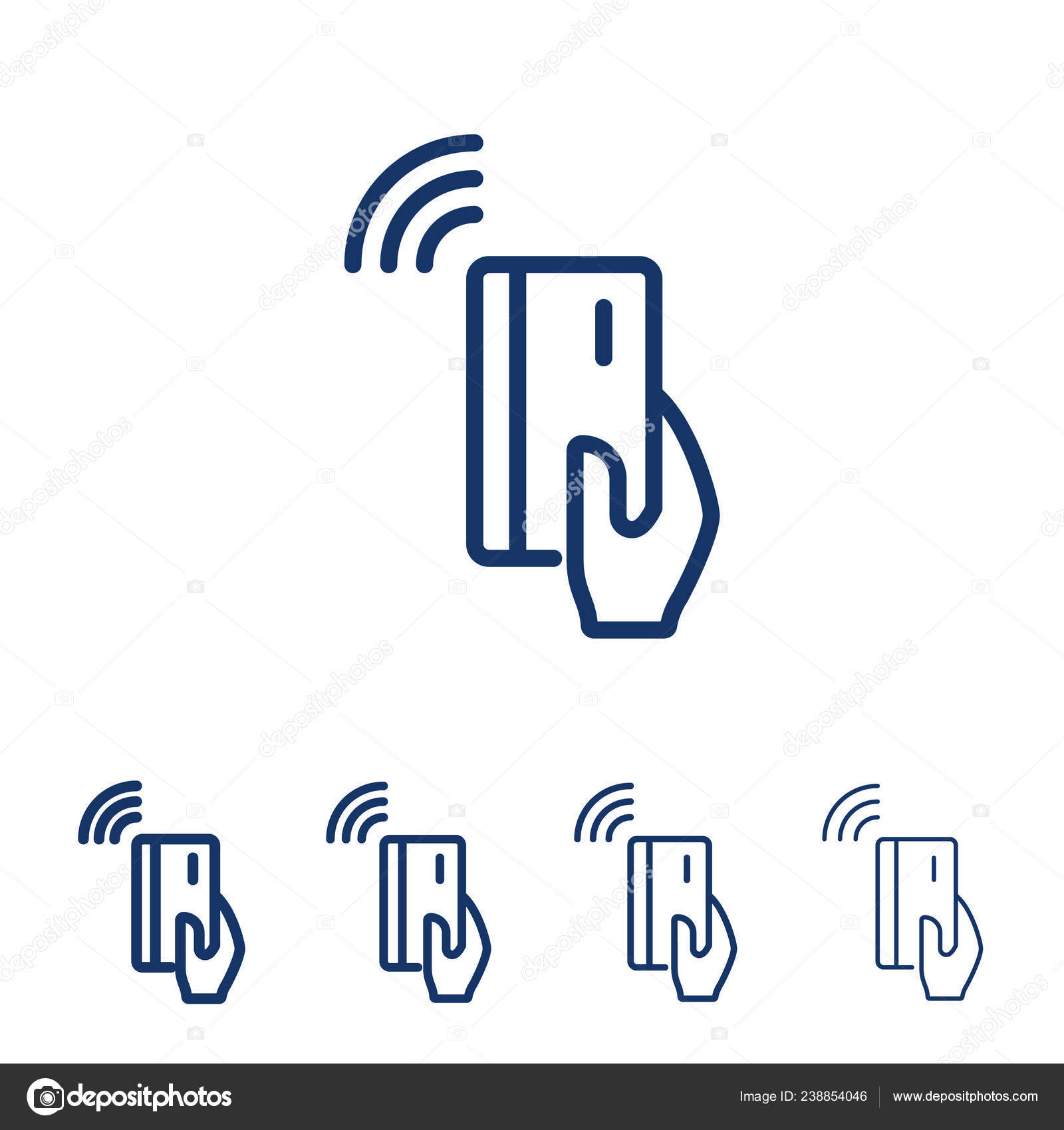 Rfid Payment Vector Line Icon Hand Holding Credit Debit Card — Stock ...