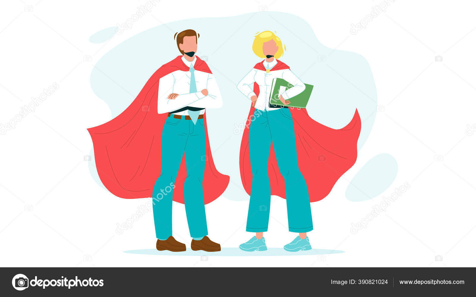 Vector valiente del hombre y de la mujer del coraje de los superhéroes ...