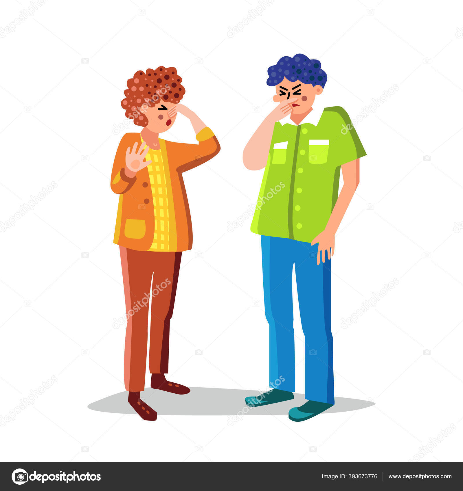 People Pinch Something Stinks Bad Odor Vector Stock Vector Image by ...