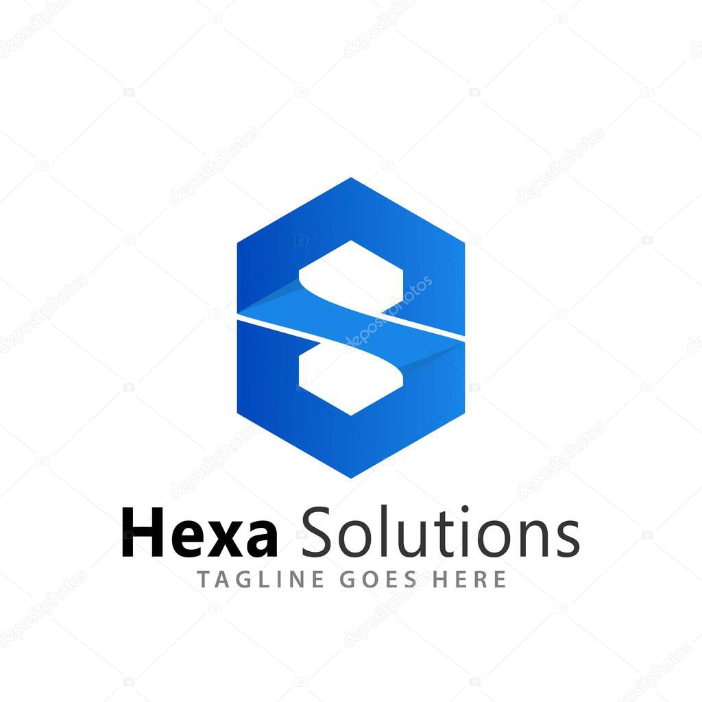Plantilla de ilustraci n vectorial de dise o de logotipos hexagonales de letra S abstracta 2024