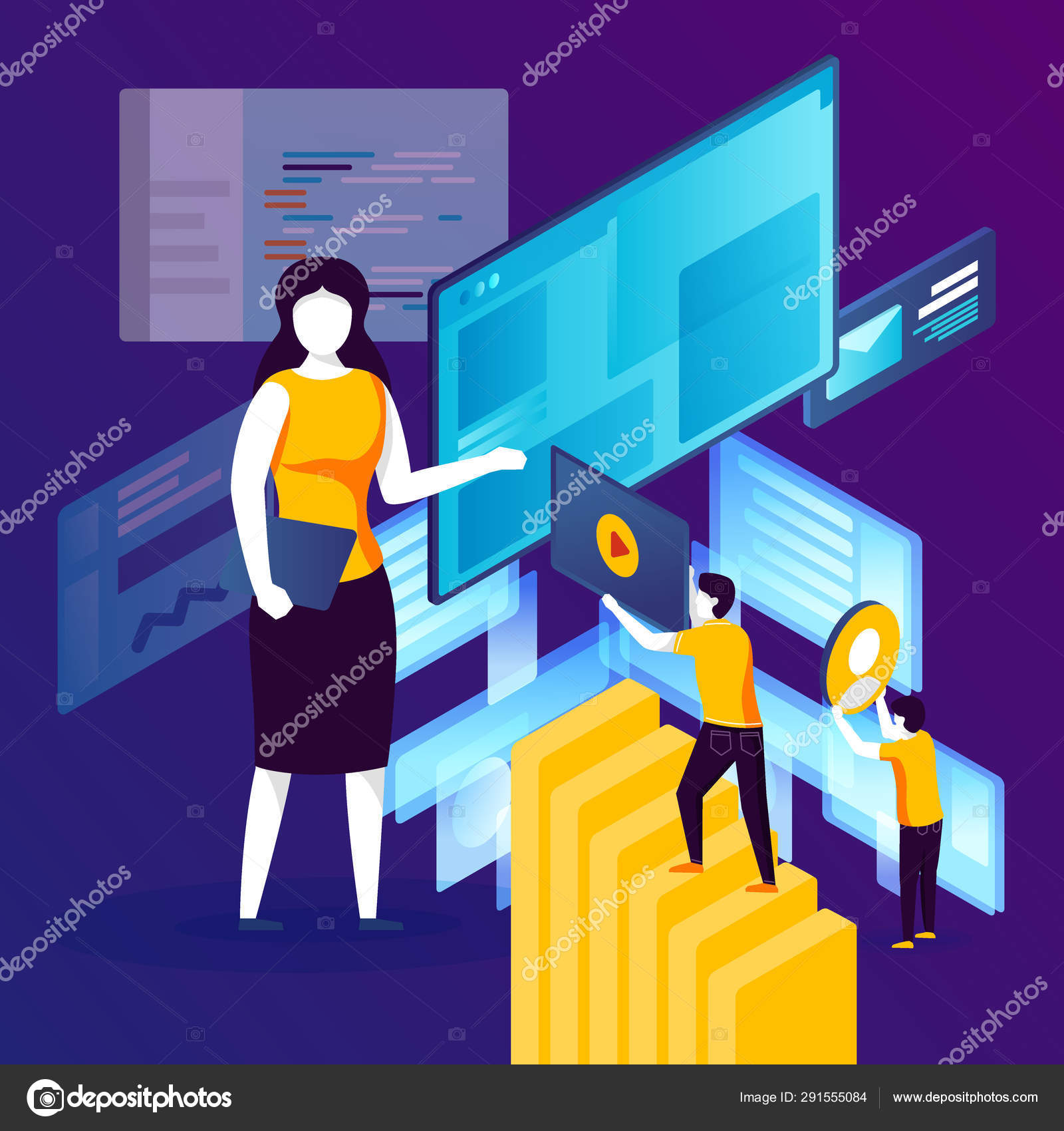Vector concept illustration site creation process Stock Vector by ...