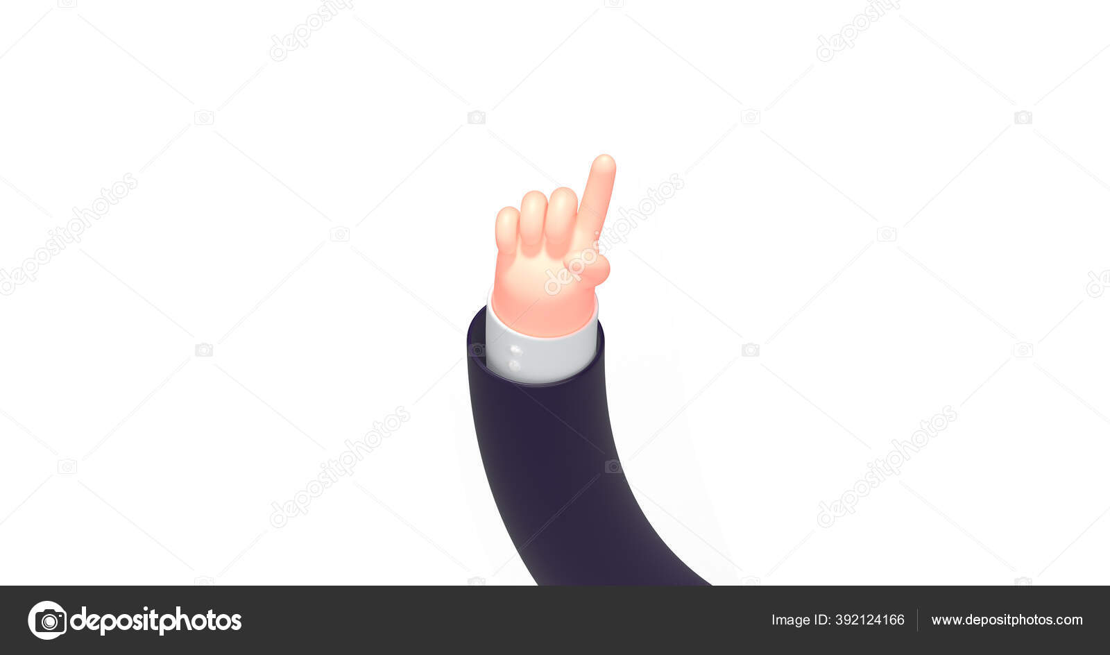 3d render cartoon hand with pointing finger — Stock Photo © tashaleks ...