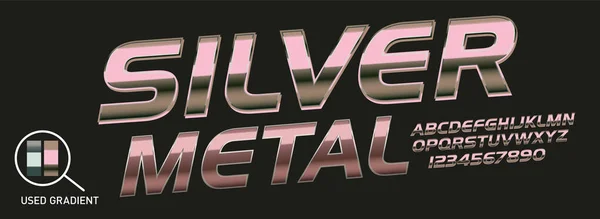 Metallic Gradient Font Metal Gradient Silver Text Gold Surface Chrome ...